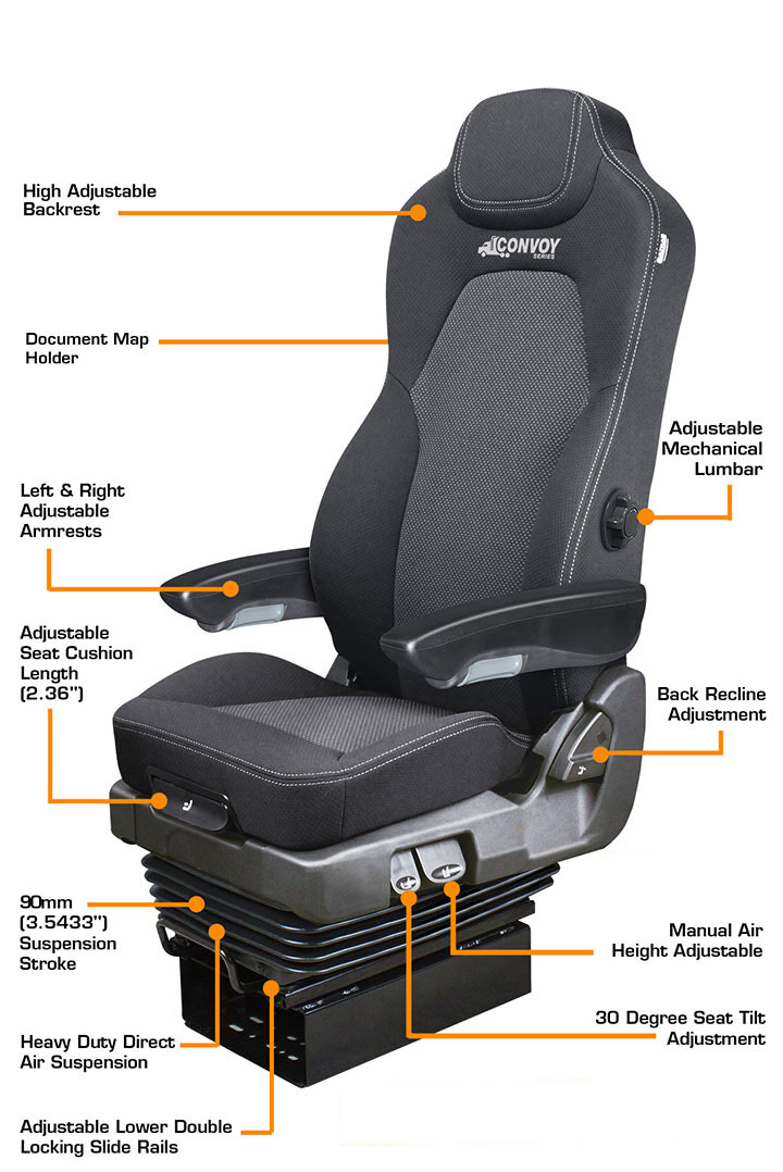 Convoy I - Semi Truck Air Suspension Seat - High Base