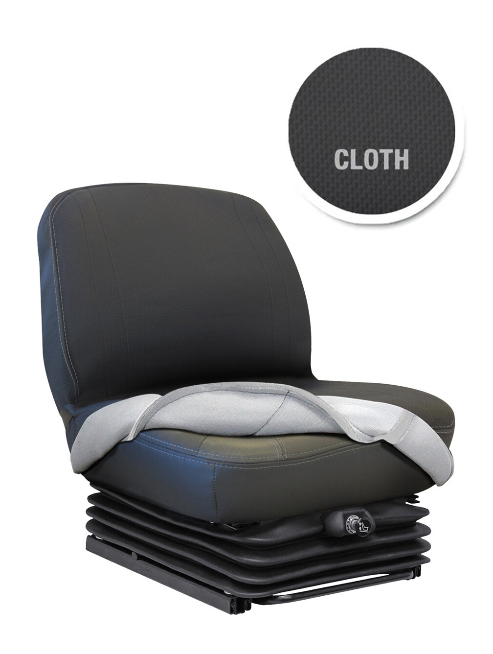 Low Back Black Cloth Cover Kit for Equipment Seats