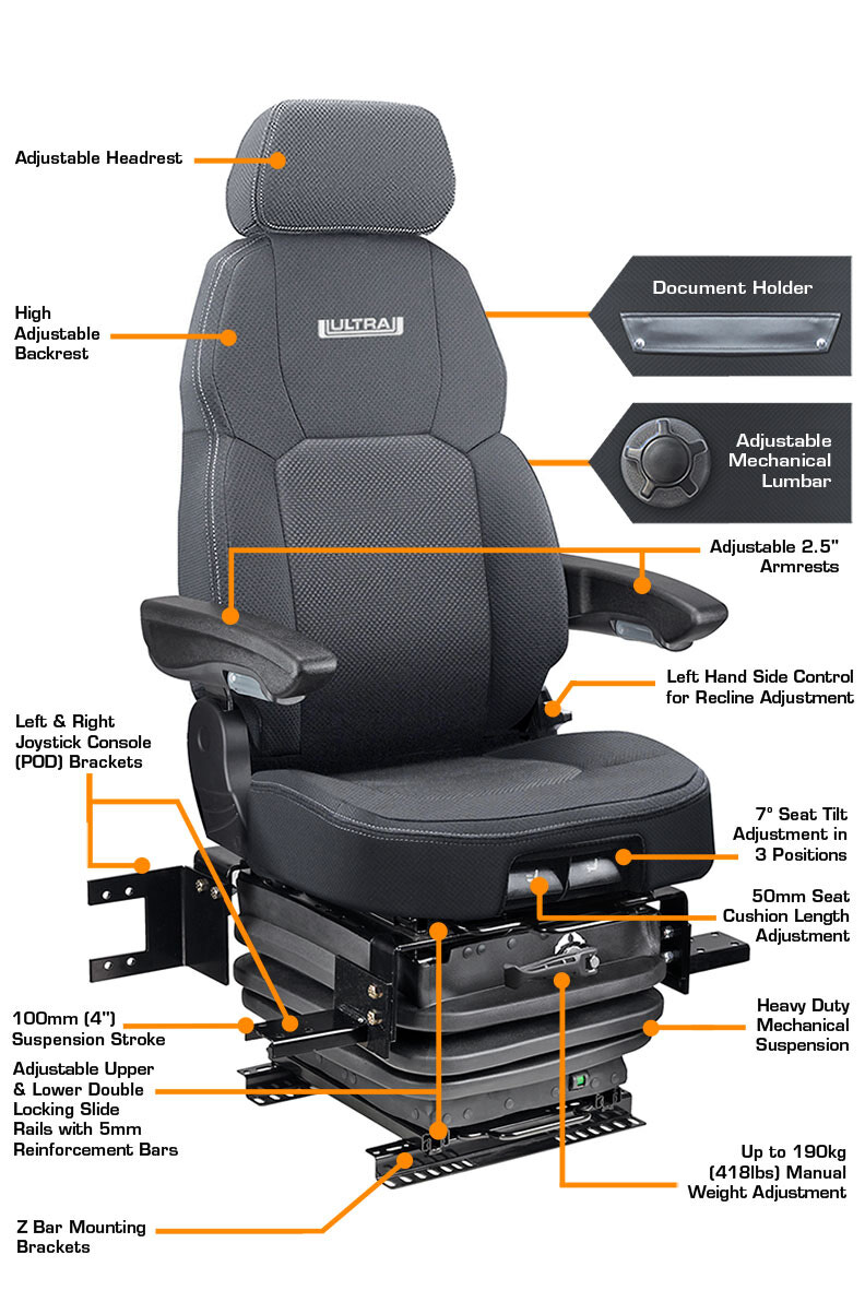 V873 CAT Excavator Mechanical Suspension Seat Replaces Suspension Group ...